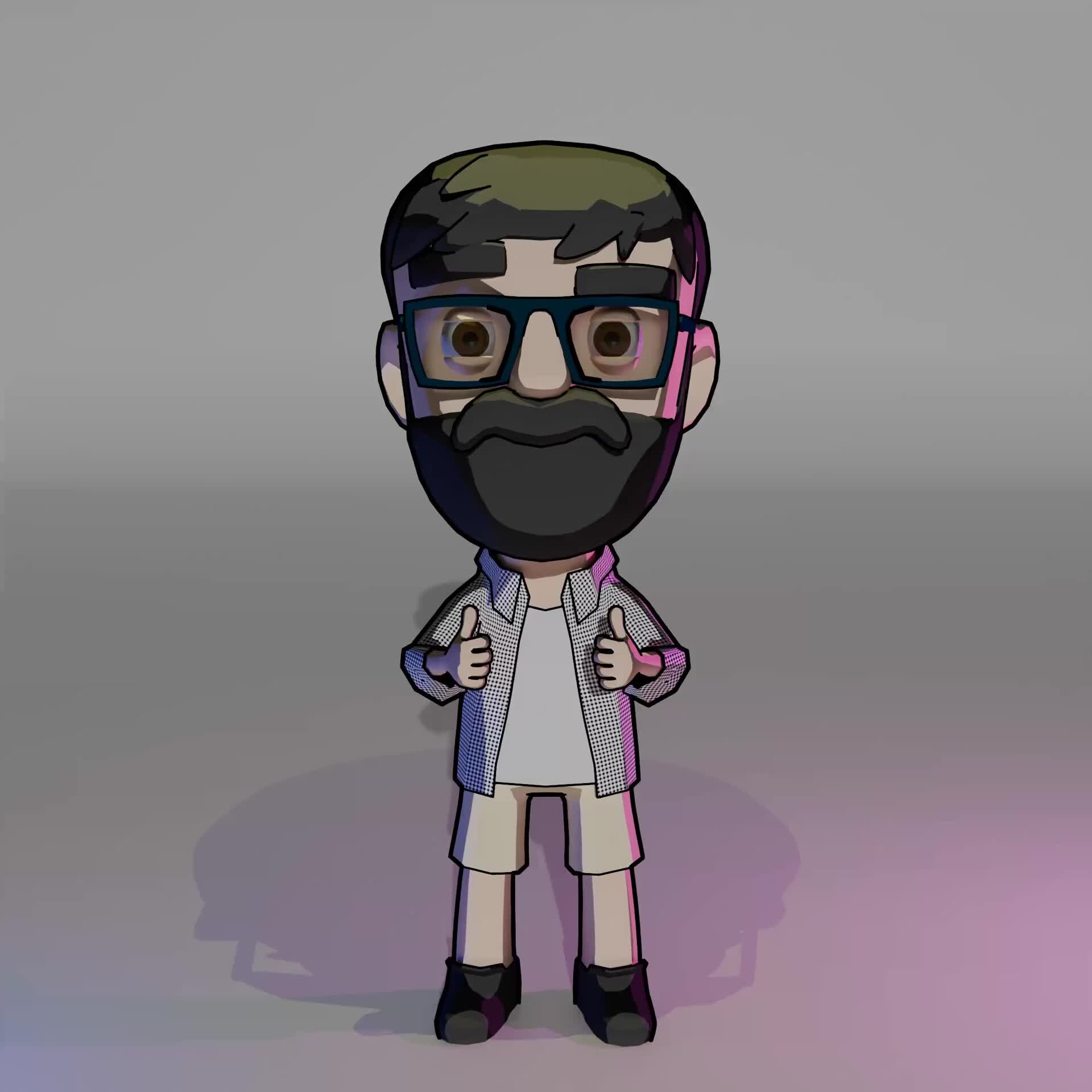 ArtStation - A cartoon version of me | Cartoon Character Mid-Low Poly