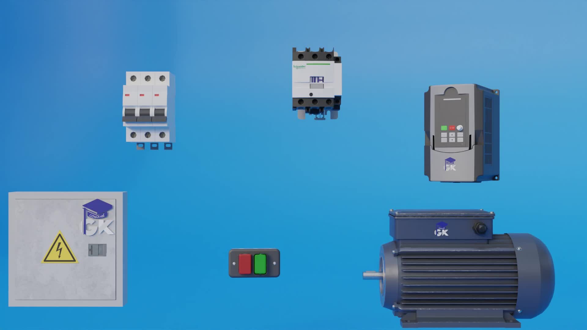 ArtStation - Electrical components and wiring 3d Blender (vfd control ...