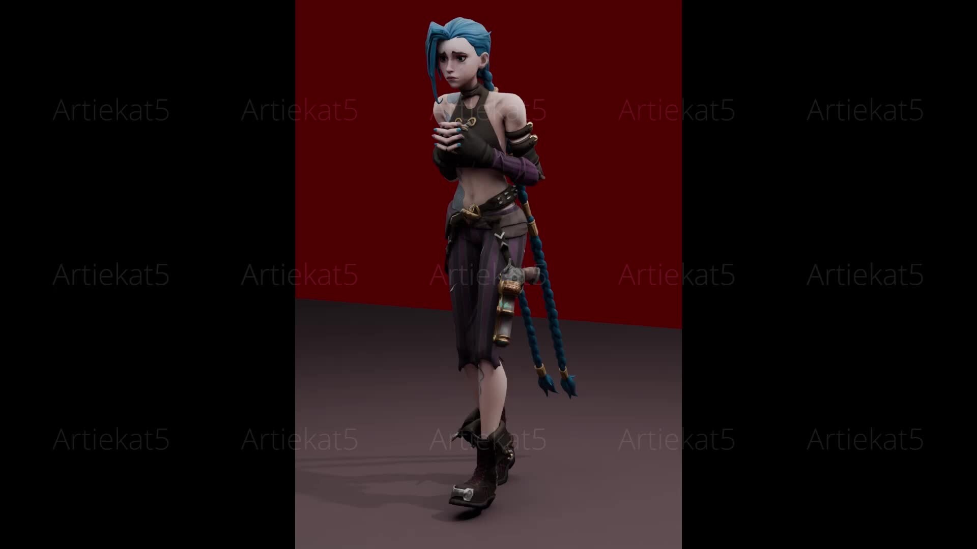 ArtStation - Jinx Shy walk - 3D Animation