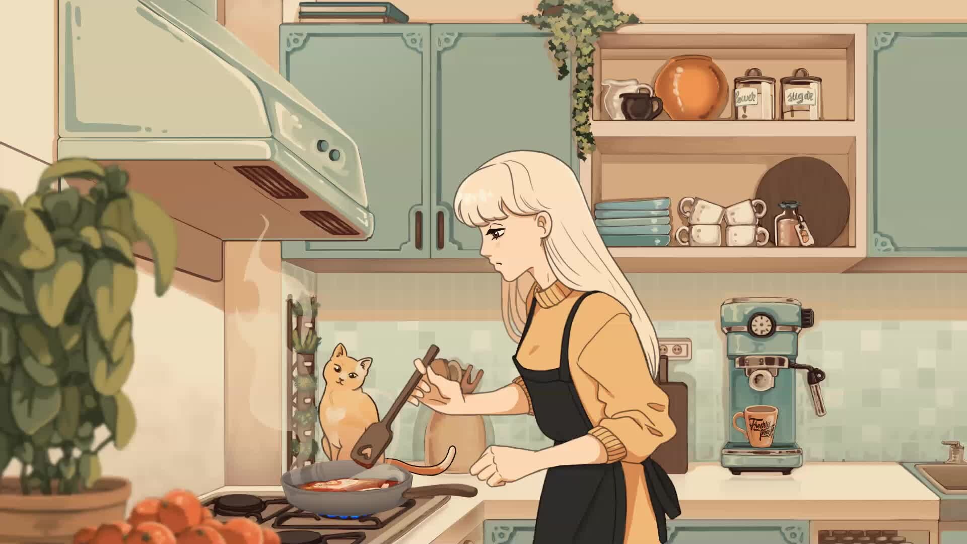 ArtStation - Cooking Time Animation Loop - The Jazz Hop Cafe
