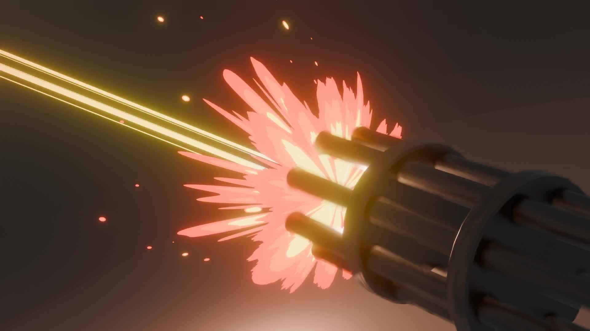 ArtStation - Minigun fire animation