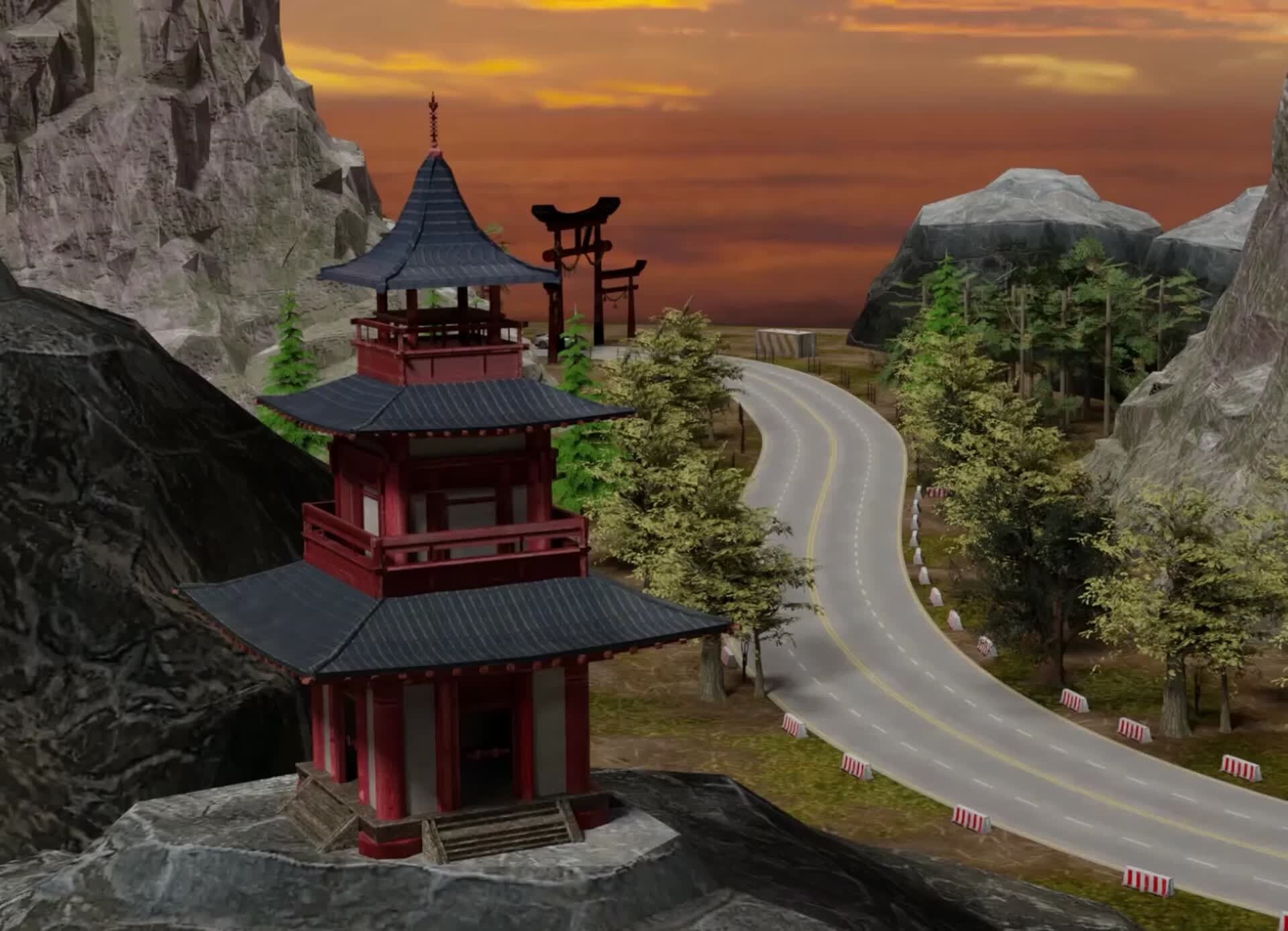 ArtStation - 3D Car Racing Game Environment