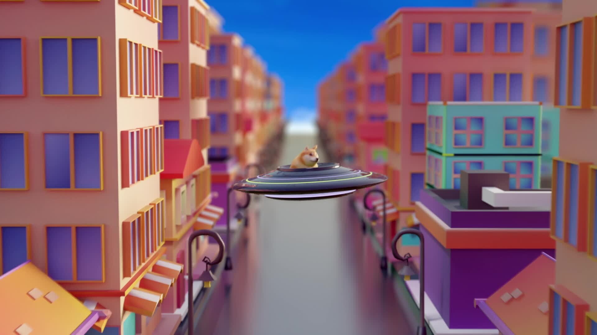 ArtStation - Doge UFO – Flying Over a Small Town