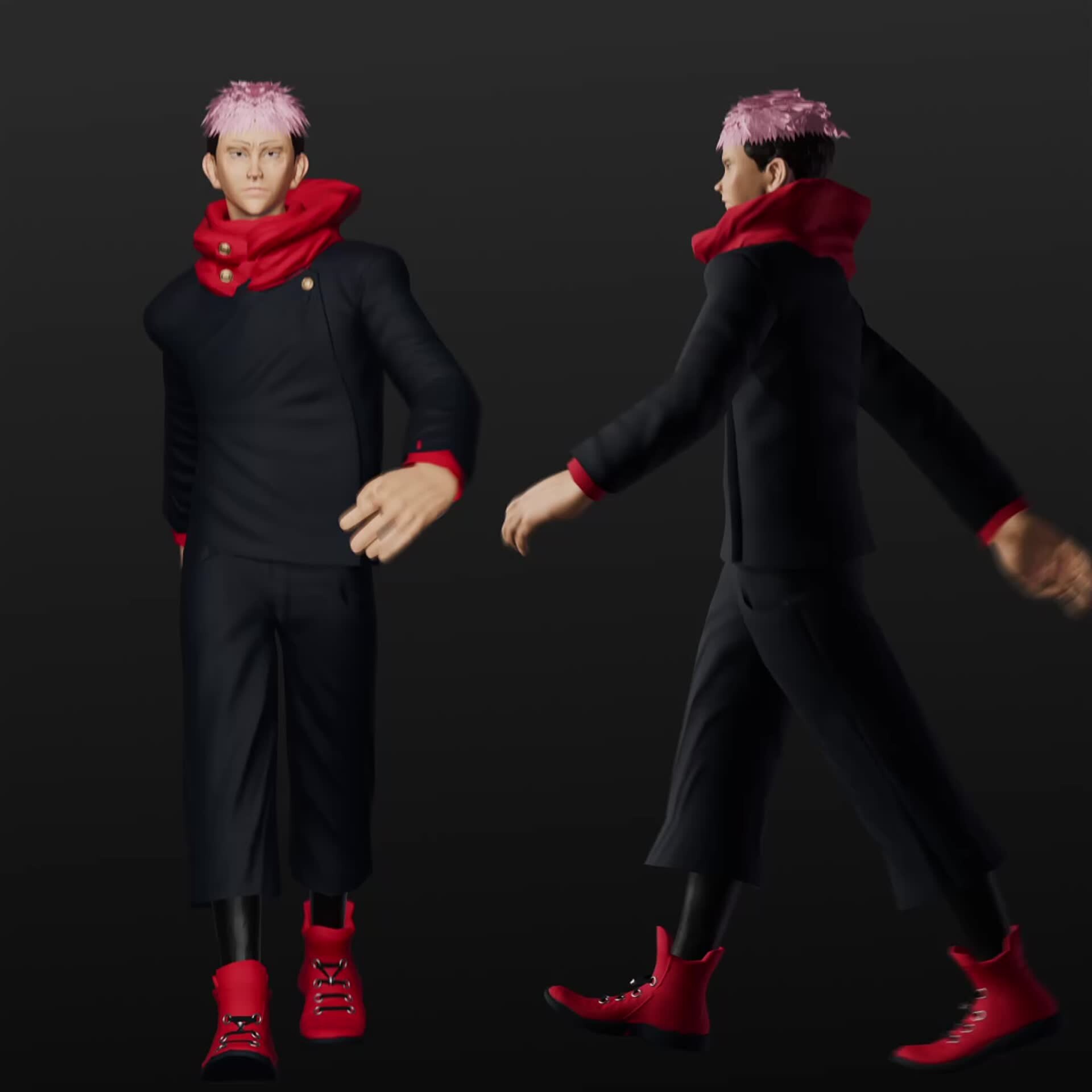 ArtStation - Yuji Itadori Walk Cycle