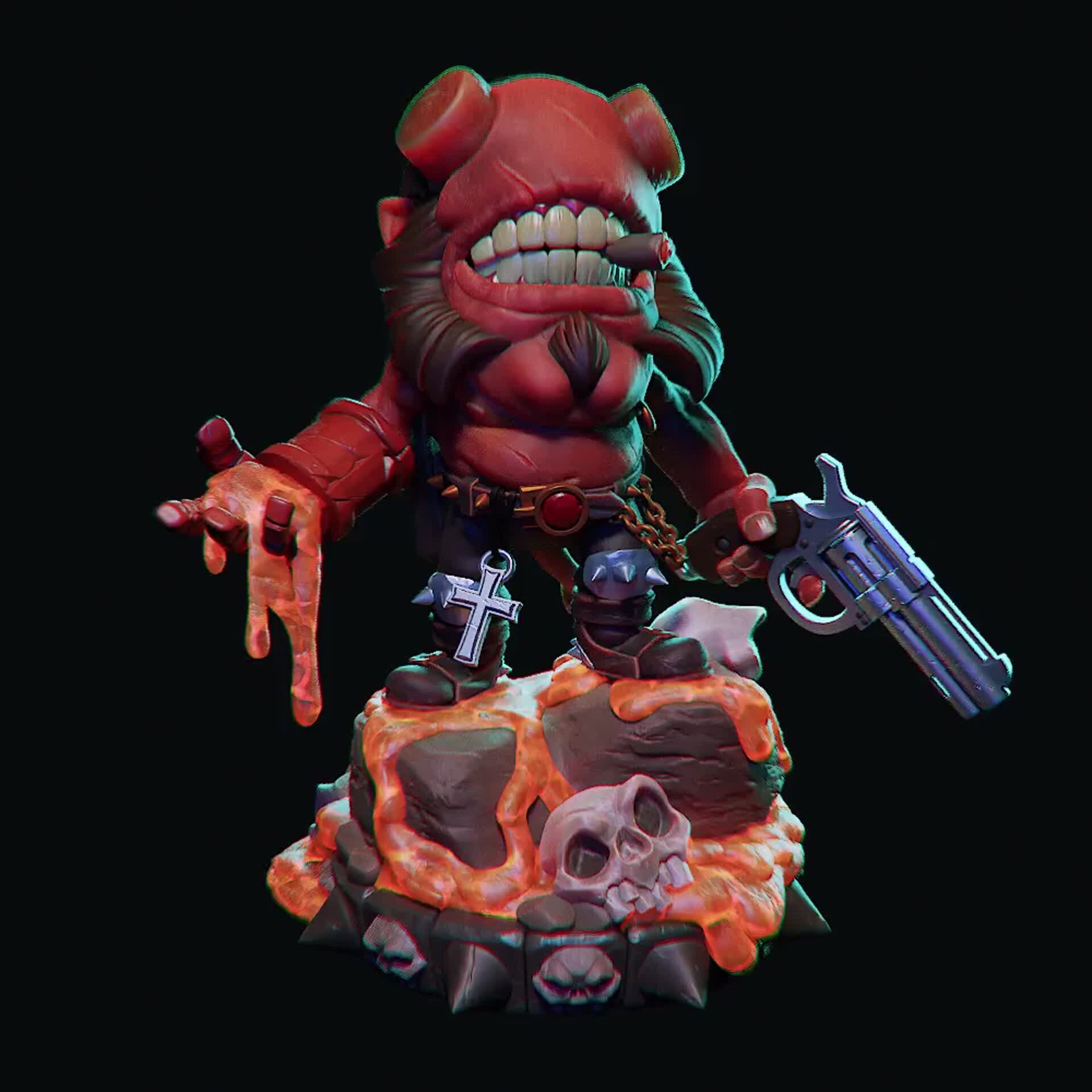 ArtStation - Hellboy Chibi Statue