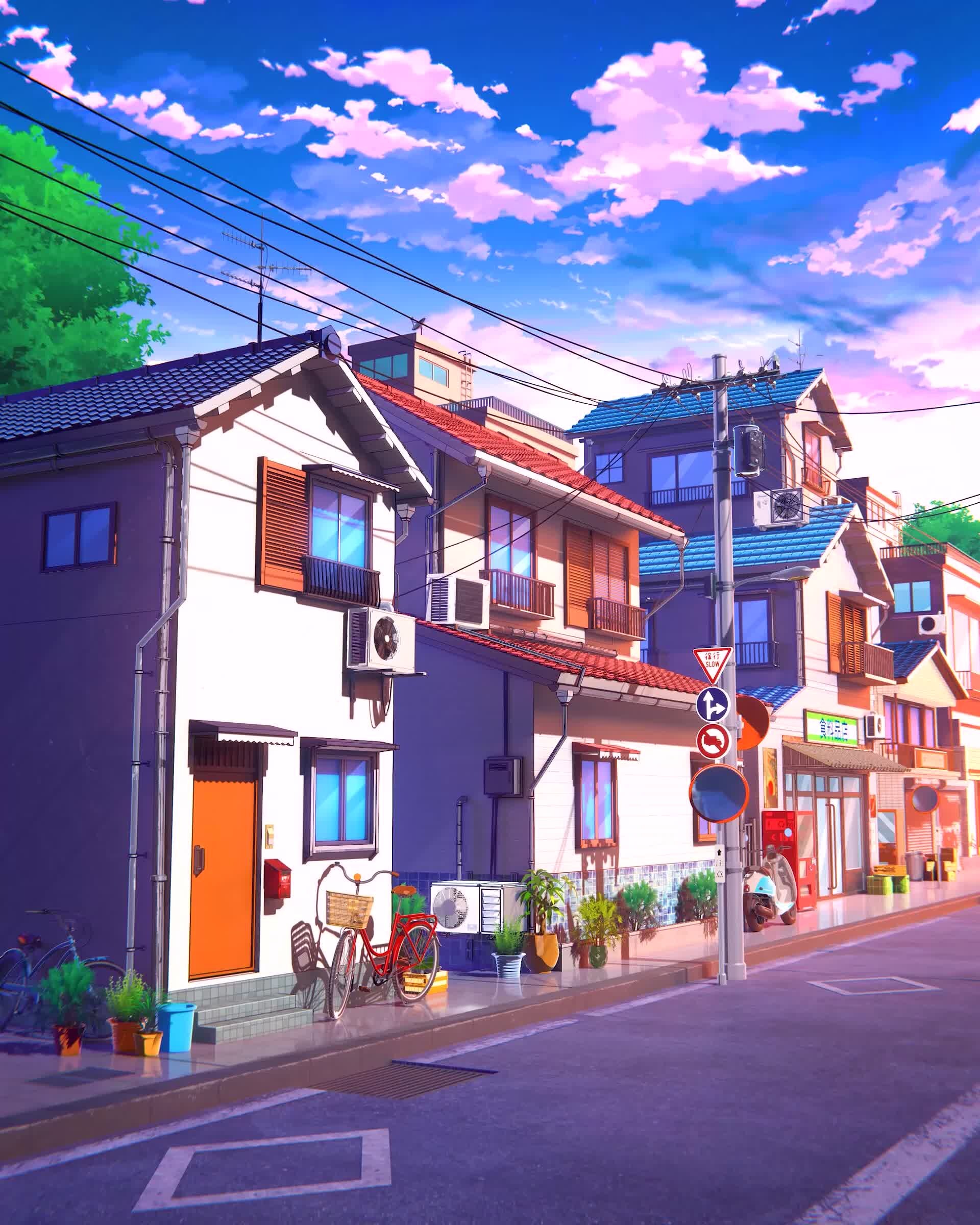 ArtStation - Anime-inspired town scene environment