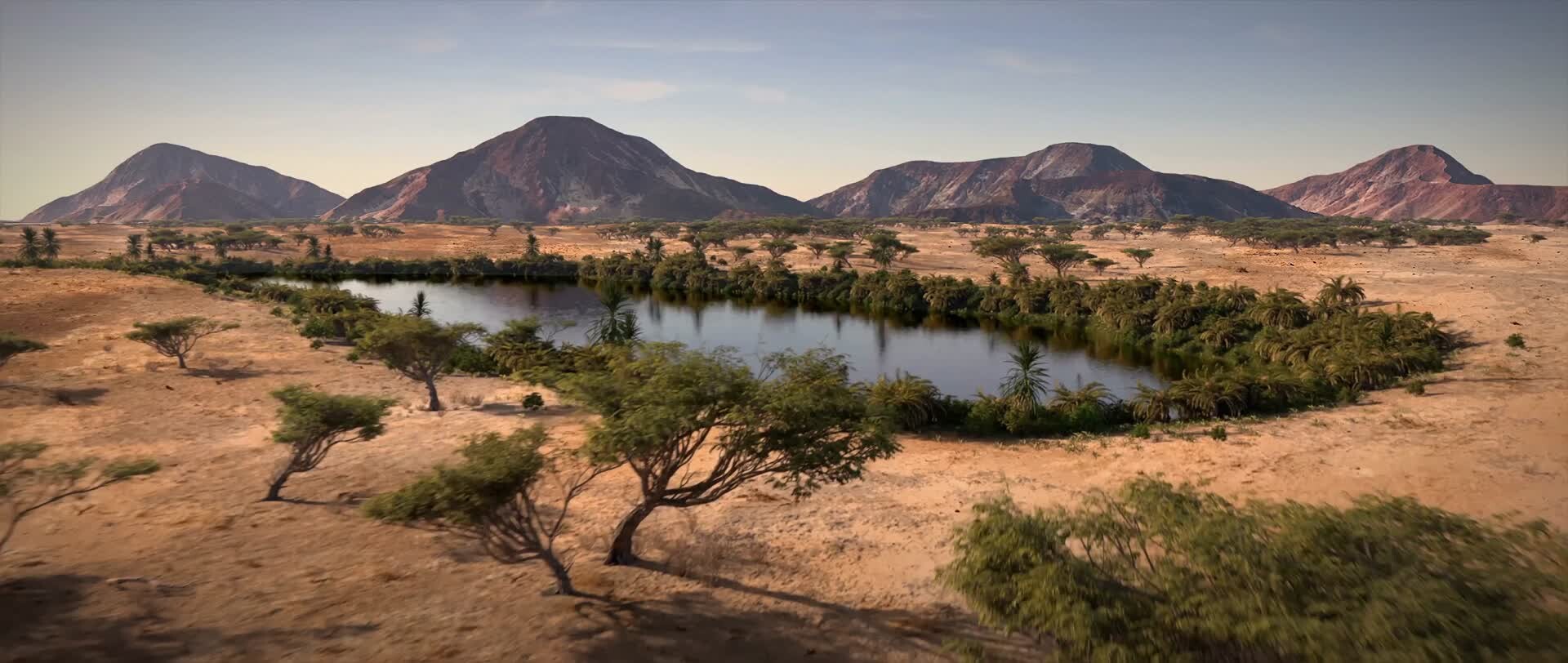 ArtStation - Somewhere Oasis - full CGI Houdini and matte painting