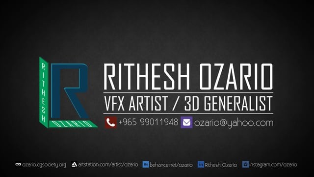 ArtStation - Rithesh Ozario Showreel 2017