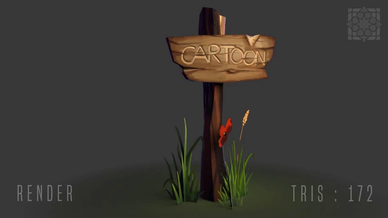 ArtStation - Low Poly, Hand Painted Sign