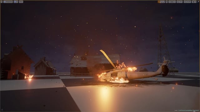 ArtStation - Unreal Engine 4 Particle effect - Burning helicopter