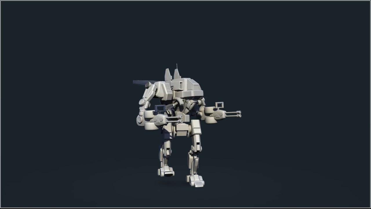 ArtStation - mech running and stopping test