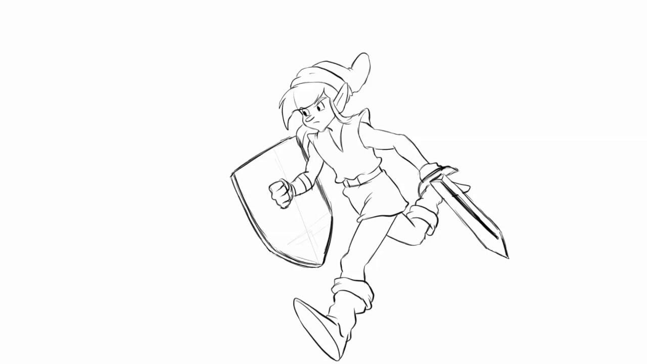 ArtStation - Zelda 2 Link run cycle.