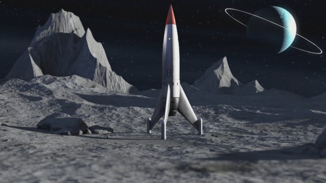 ArtStation - Retro 50's style rocket landing animation