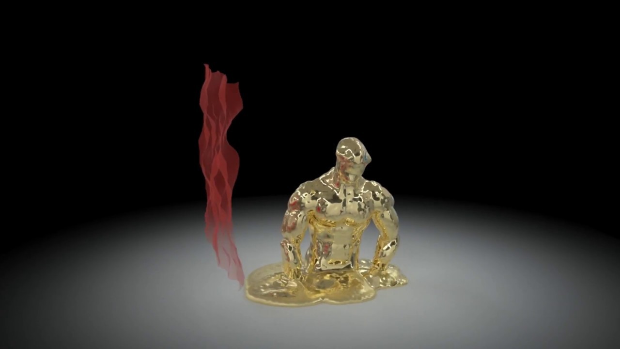 ArtStation - amazing 3D houdini melting gold alien model simulation FX