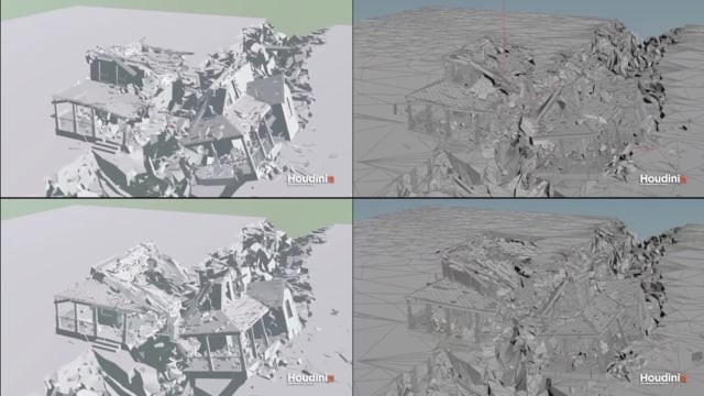 ArtStation - Houdini House collapse - FX Artist Internship solo Project