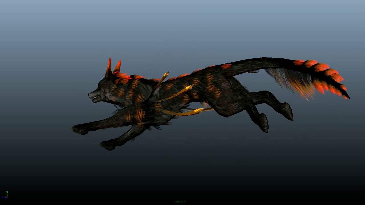 ArtStation - Running fire wolf