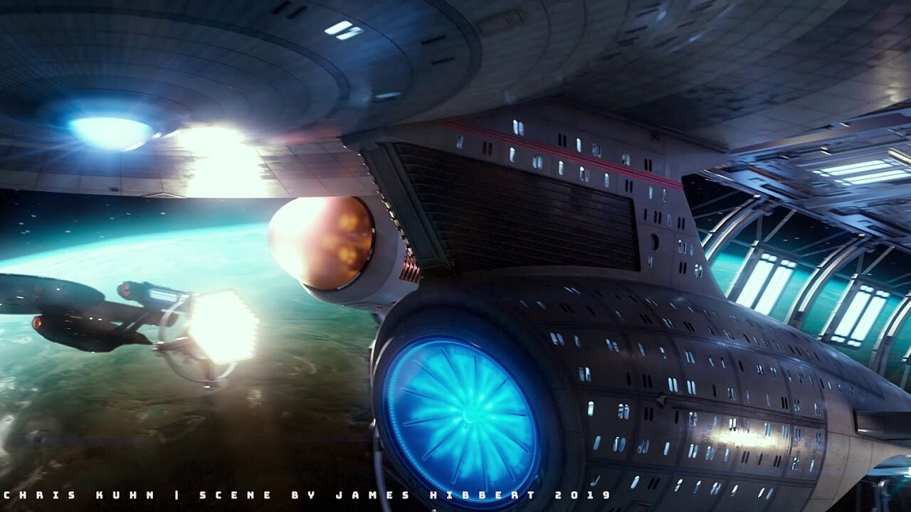 ArtStation - Enterprise C Leaving Drydock Render Test