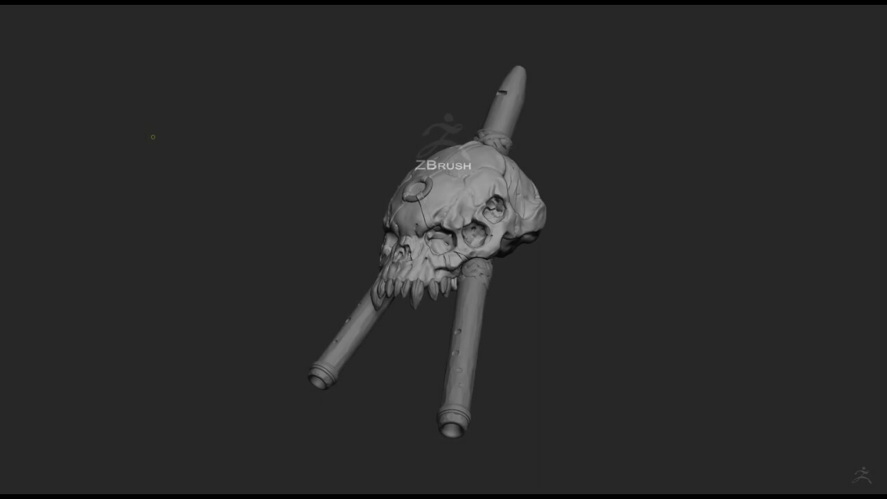 ArtStation - Chimeran Grim skull flute turntable