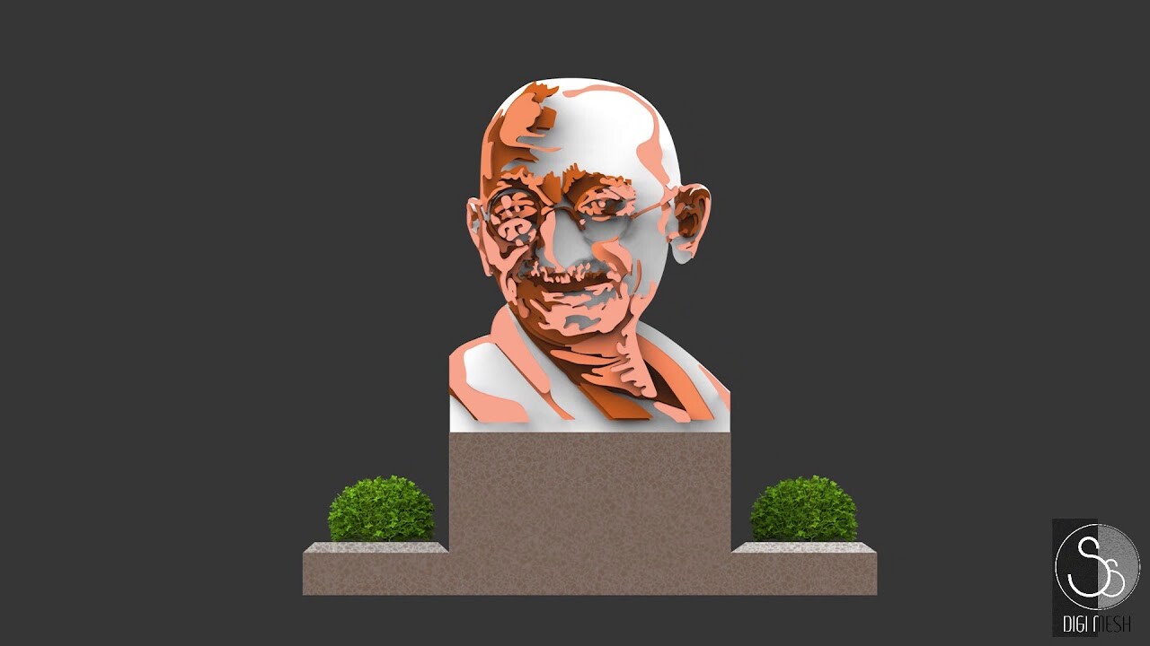 ArtStation - 3D prop model of "GANDHI JI" designed as a decor item.