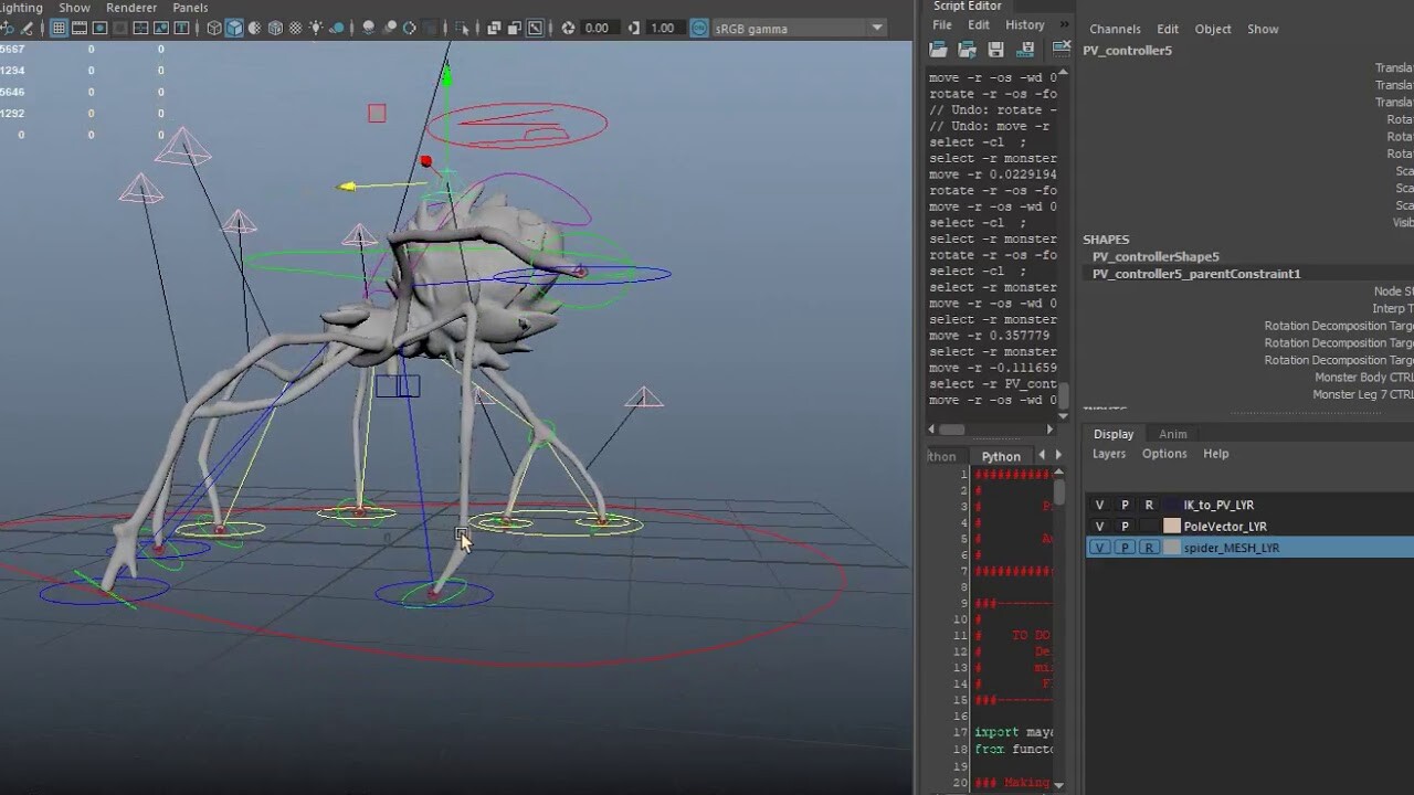 ArtStation - Spider monster rig