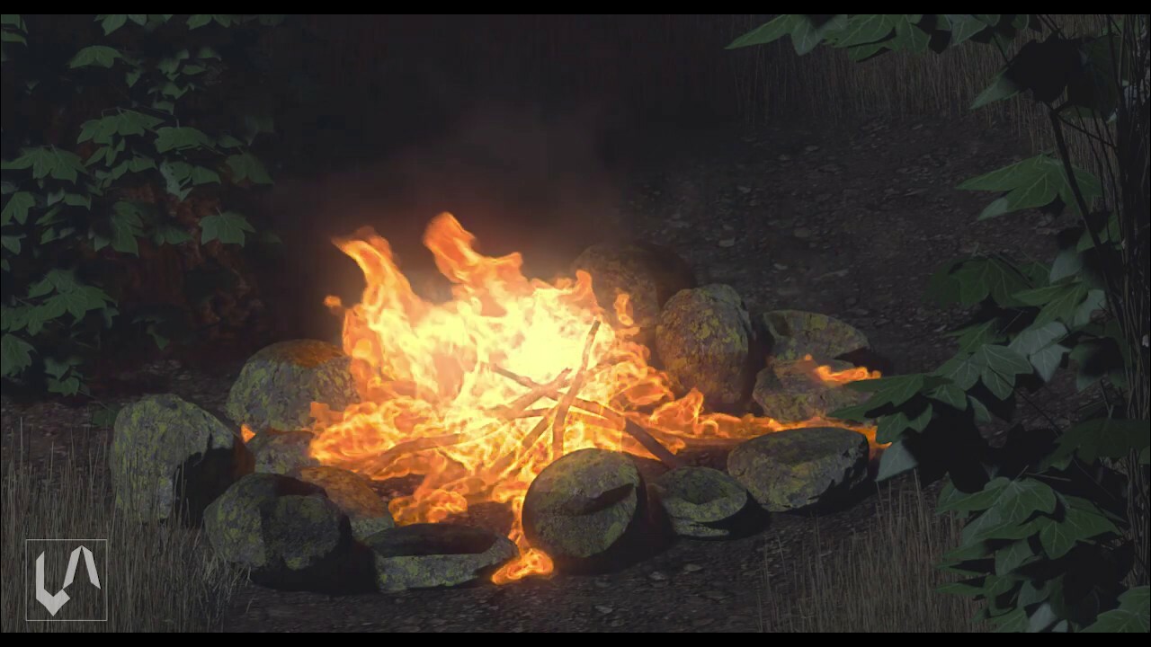 ArtStation - Night Forest Fire