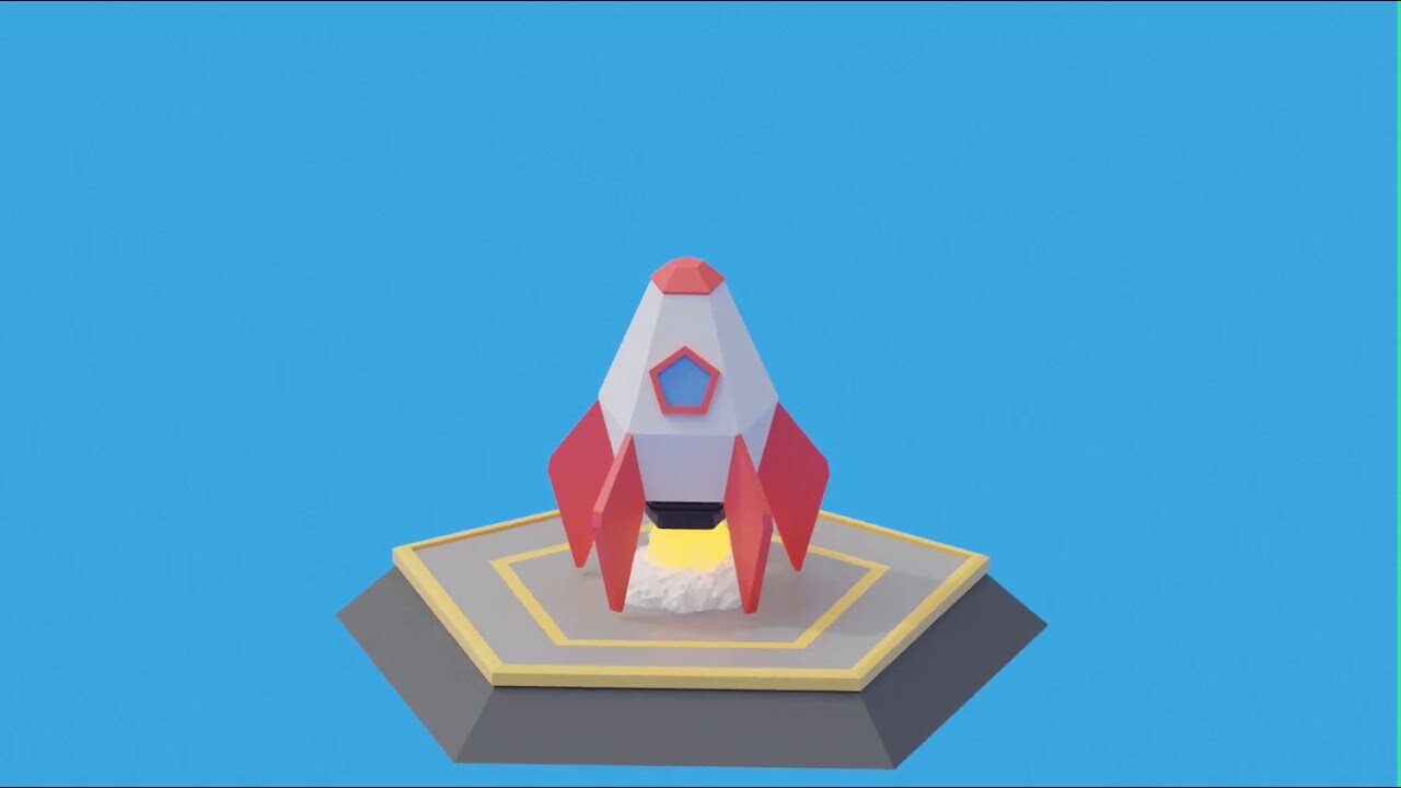 ArtStation - Low Poly Rocket Launch