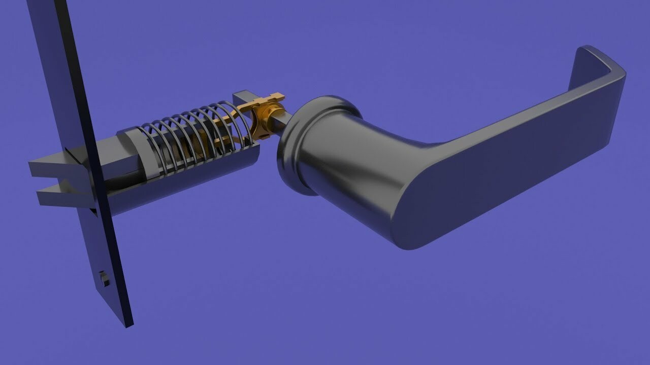 ArtStation - 3D Animated Machine: How a Door Knob Works