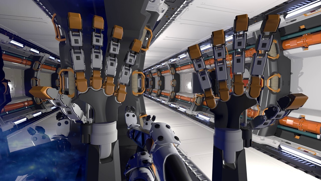 ArtStation - Sci-fi legs with sci-fi hands in the sci-fi corridor