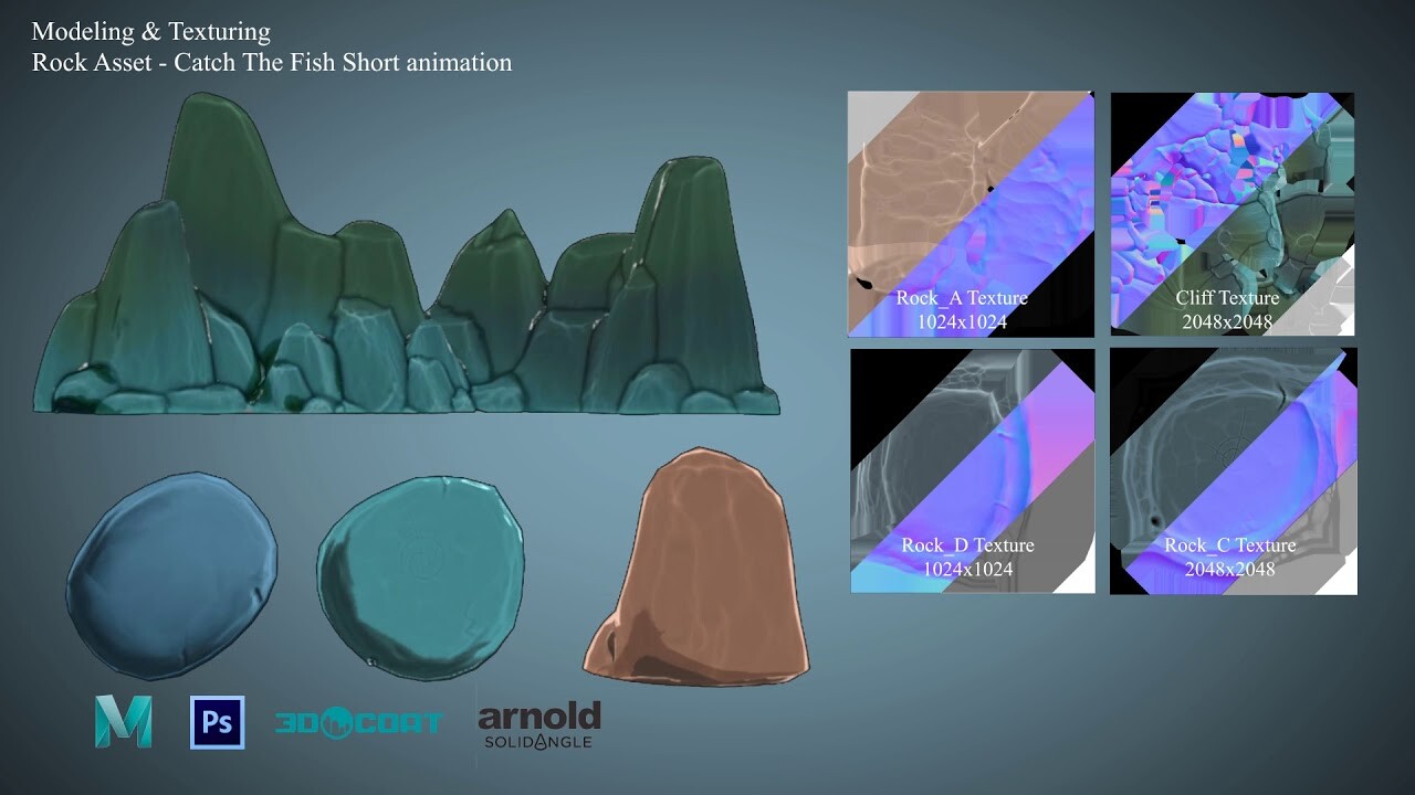 ArtStation - 3D Stylized Rocks Assets