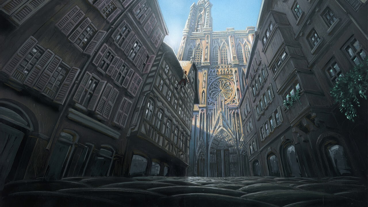 ArtStation - Medieval rooftop chase - 2D animated