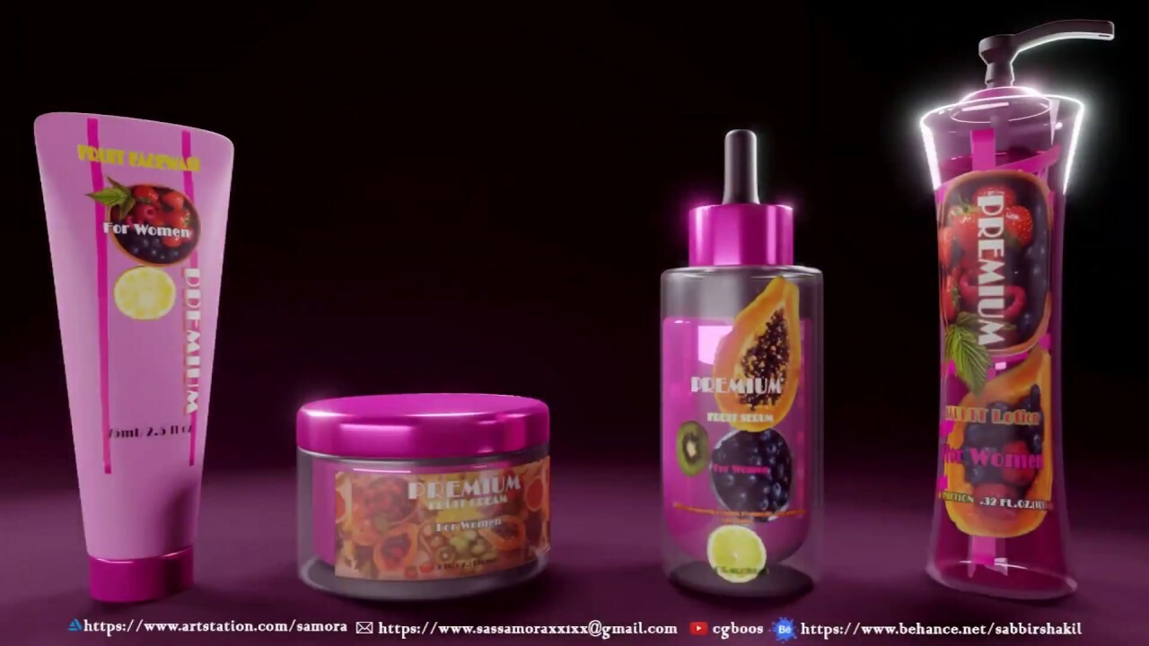 ArtStation - Gorgeous product packaging design box tube bottle label.