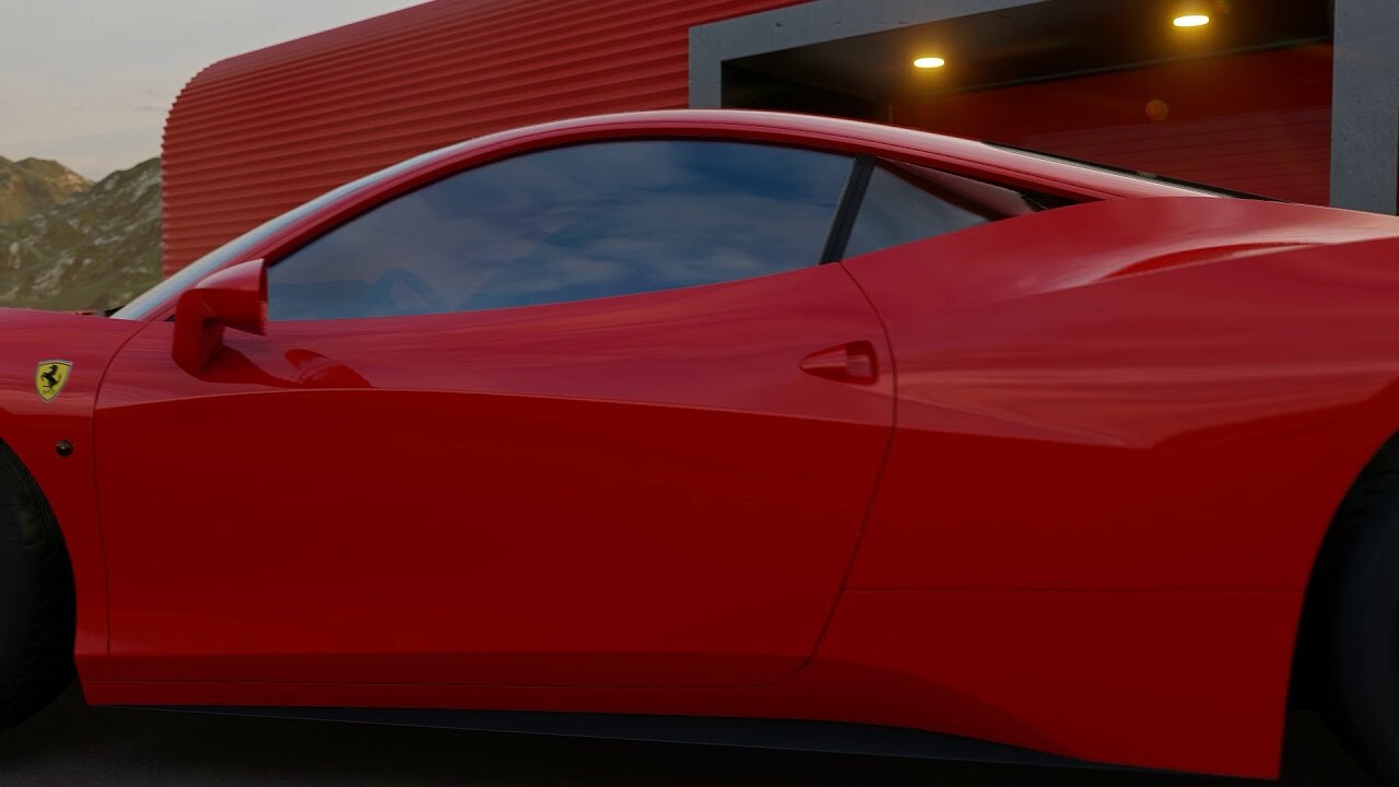 ArtStation - ferrari 458 red garage