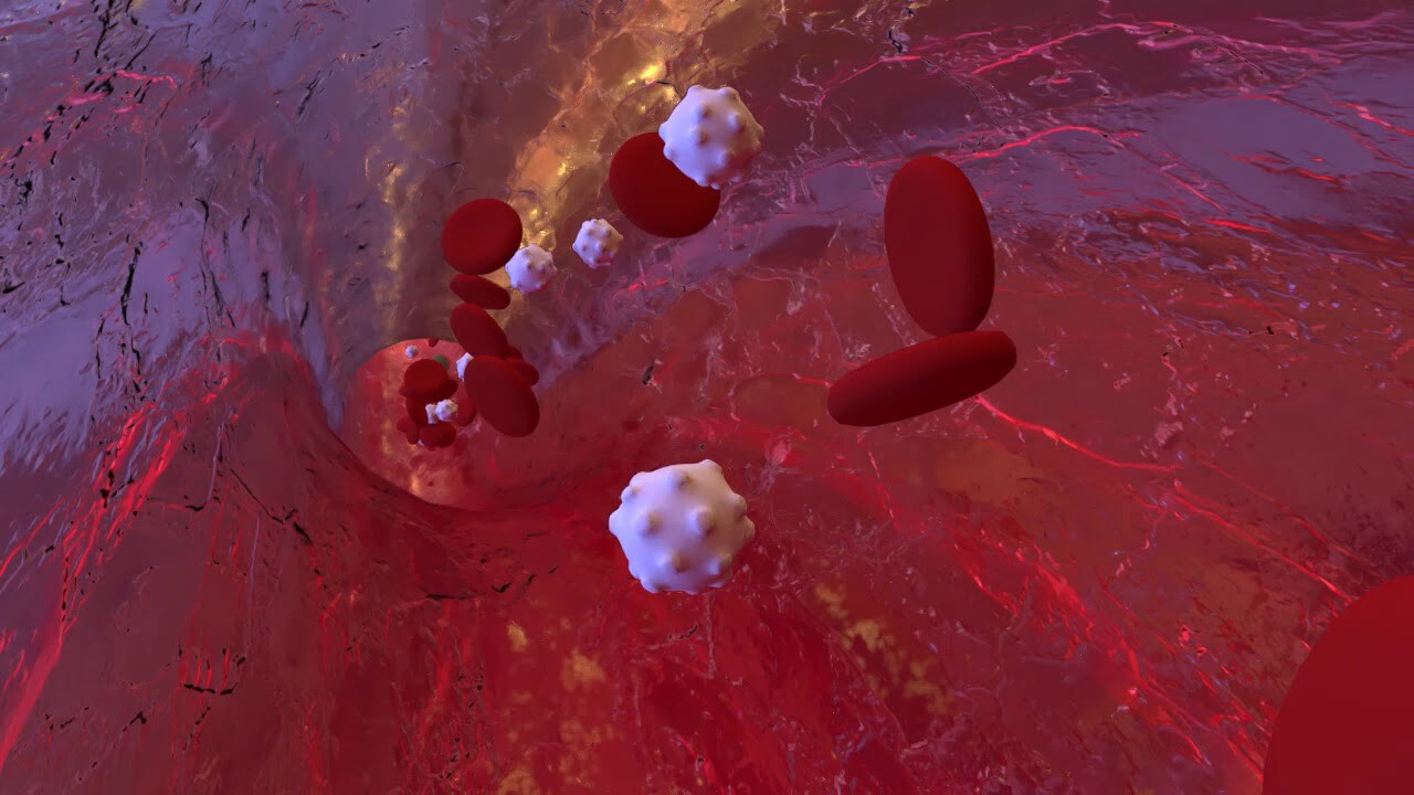 ArtStation - Blood Cell Animation (with sneaky green viruses)