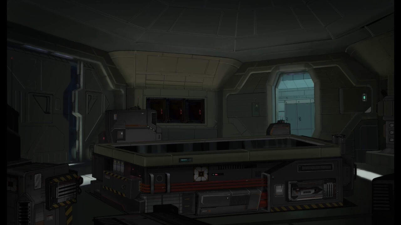 ArtStation - Spaceship Interior Concept Matte Painting Time Lapse