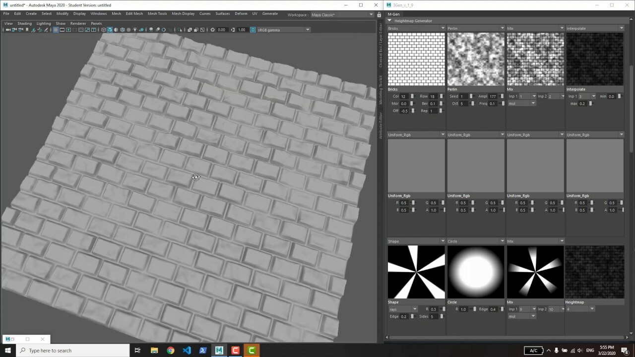 ArtStation - Procedural Brick Wall Material in Autodesk Maya