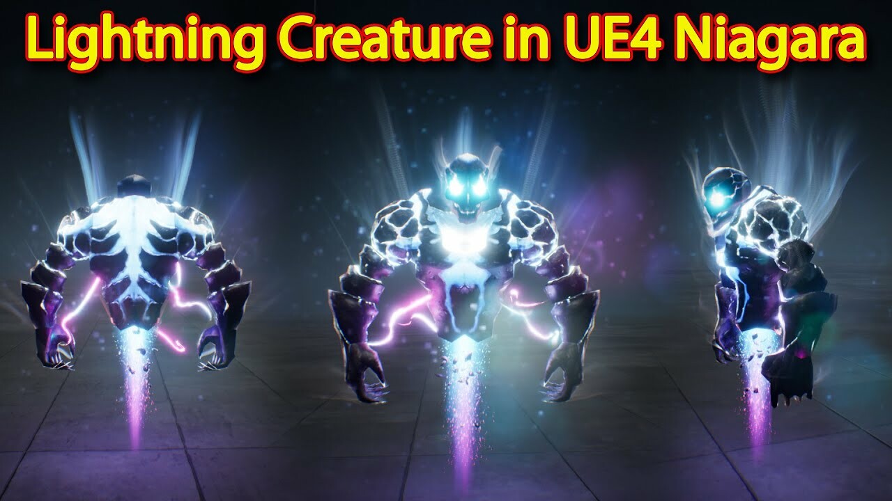 ArtStation - Lightning Creature Effect | Unreal Engine Niagara Tutorial | UE4 Niagara Lightning