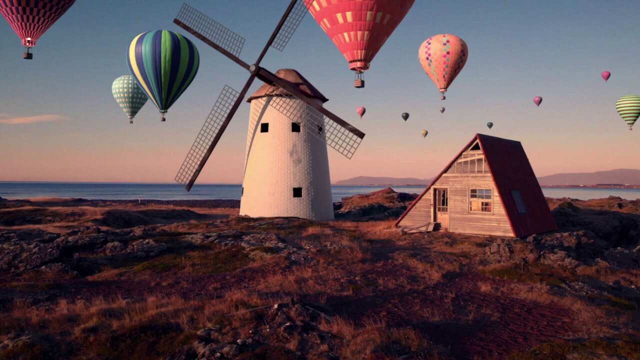 ArtStation - Houdini - procedural Balloons and Windmill - in shot