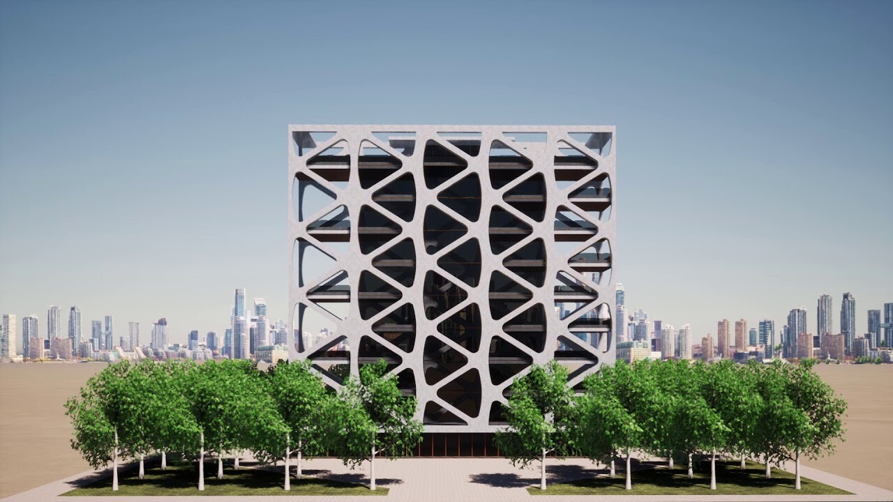 ArtStation - Apartment Building with an Exoskeleton Structure . Arch ...