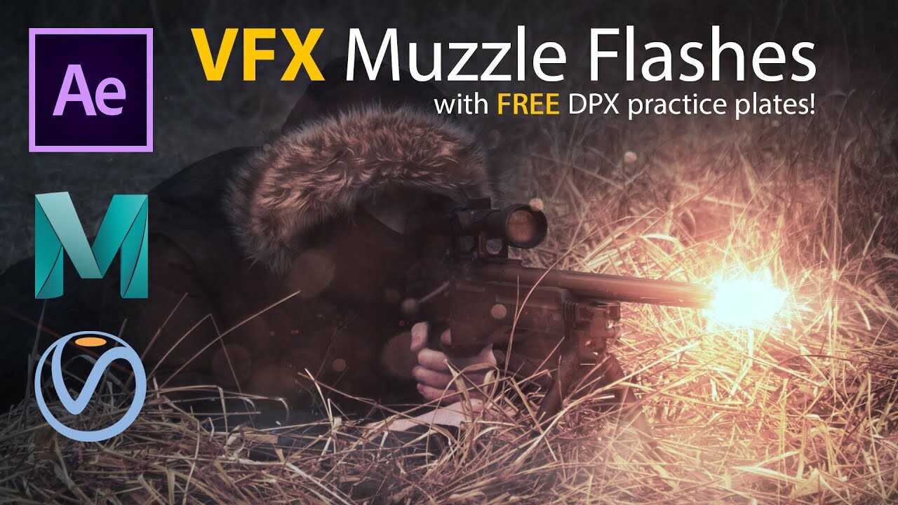 ArtStation - VFX Muzzle Flashes with free DPX practice plates