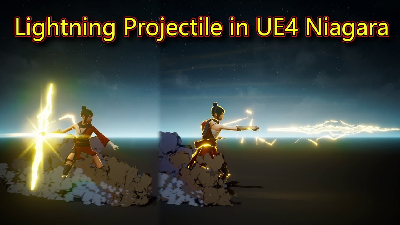 ArtStation - UE4 Niagara Lightning Projectile Tutorial