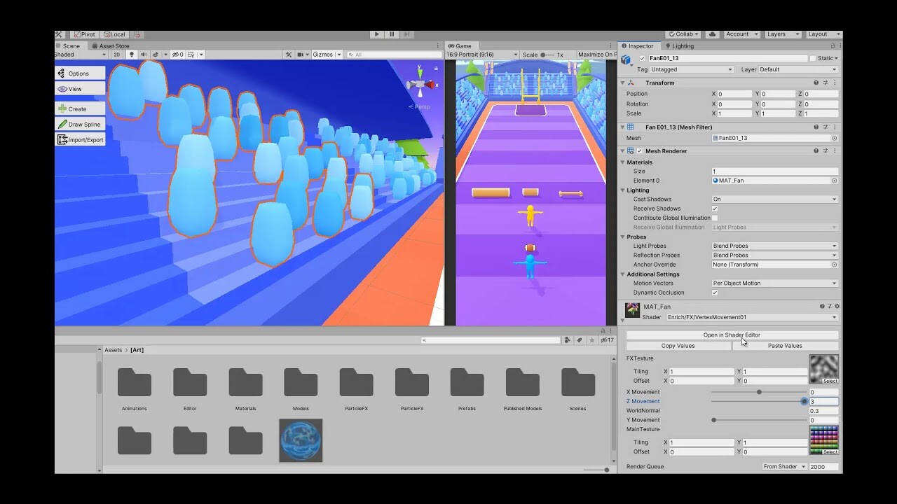 ArtStation - Vertex Animation for Stadium Fans