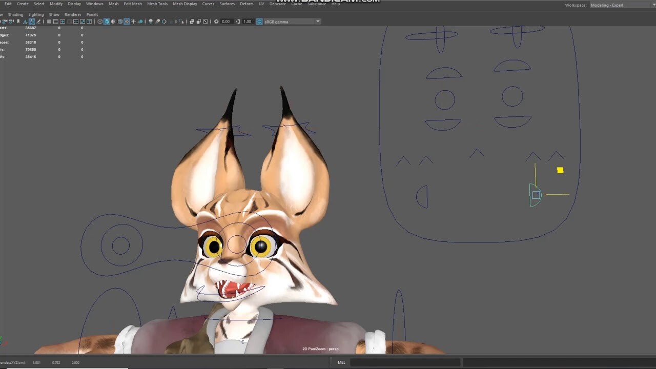 ArtStation - lynx character modeling / blendshape