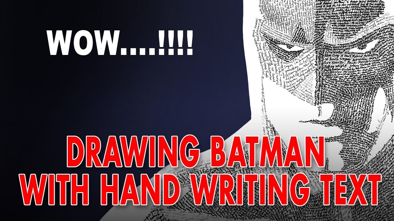 ArtStation - Drawing batman with hand writing text - art words draw ...