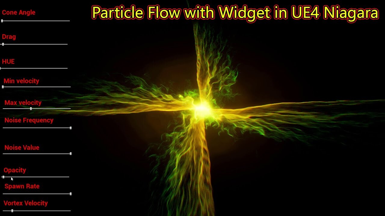 ArtStation - Particle Flow Effect with widget | Unreal Engine Niagara Tutorials | UE4 Niagara ...