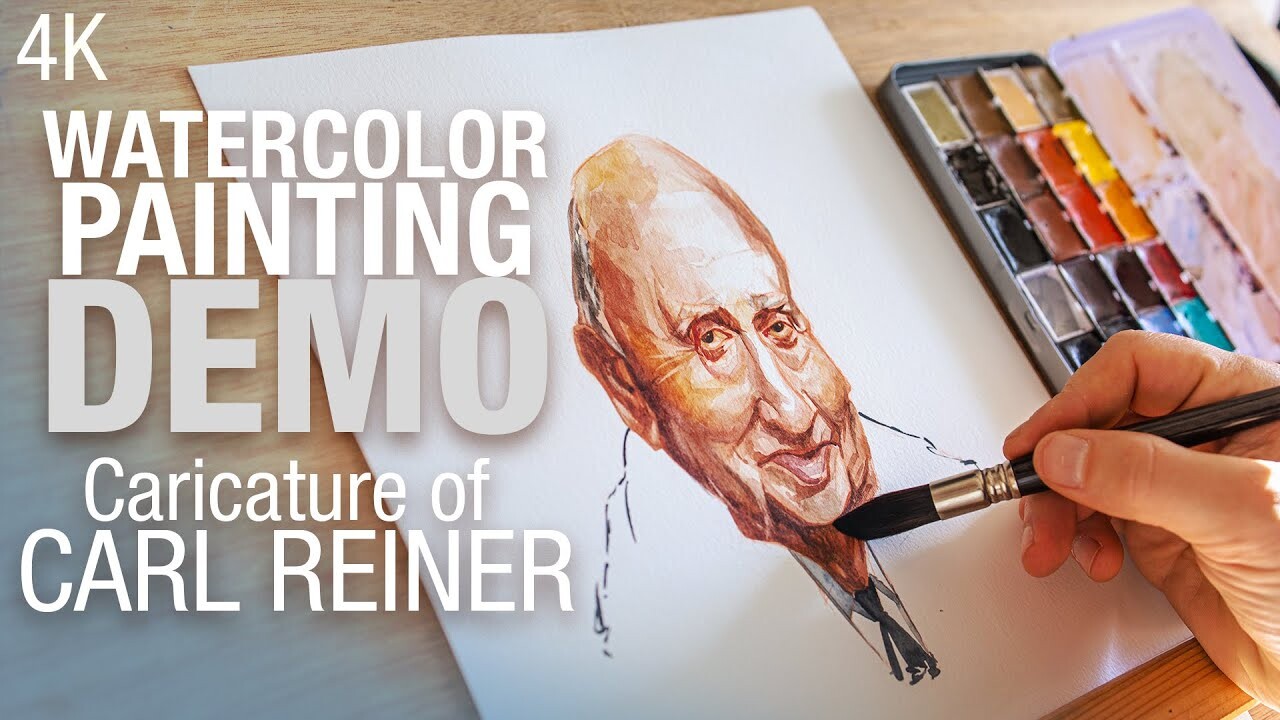 ArtStation - Carl Reiner - Watercolor caricature
