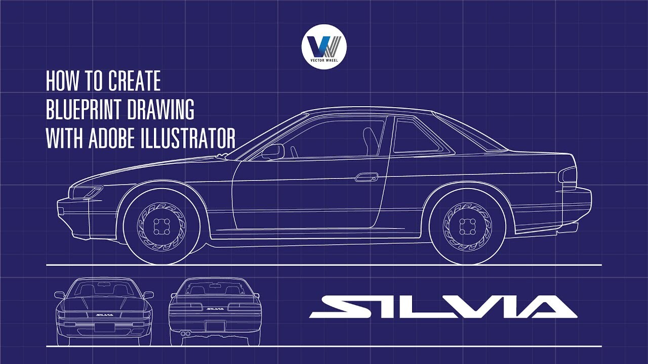 ArtStation - NISSAN SILVIA S13/DIGITAL FILE VECTOR BLUEPRINT DRAWING ...