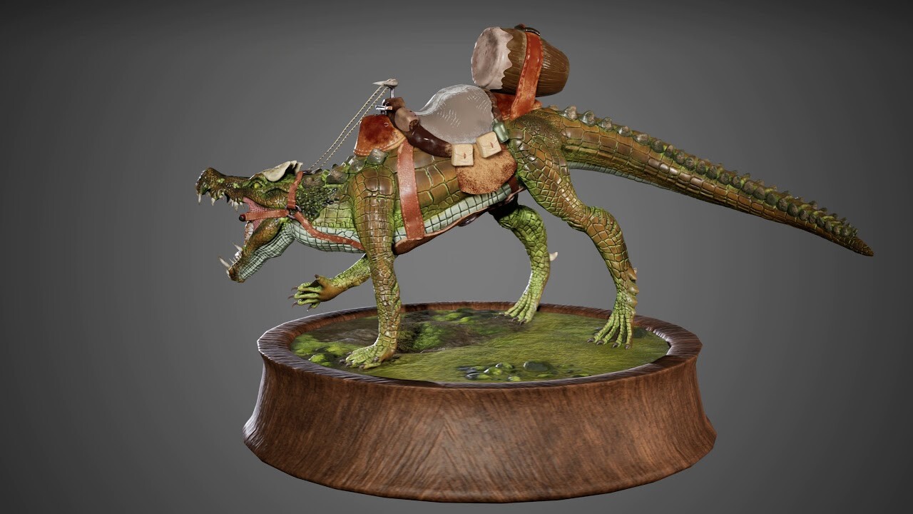 ArtStation - Kaprosuchus With Saddle - Inspired by Ark survival Evolved