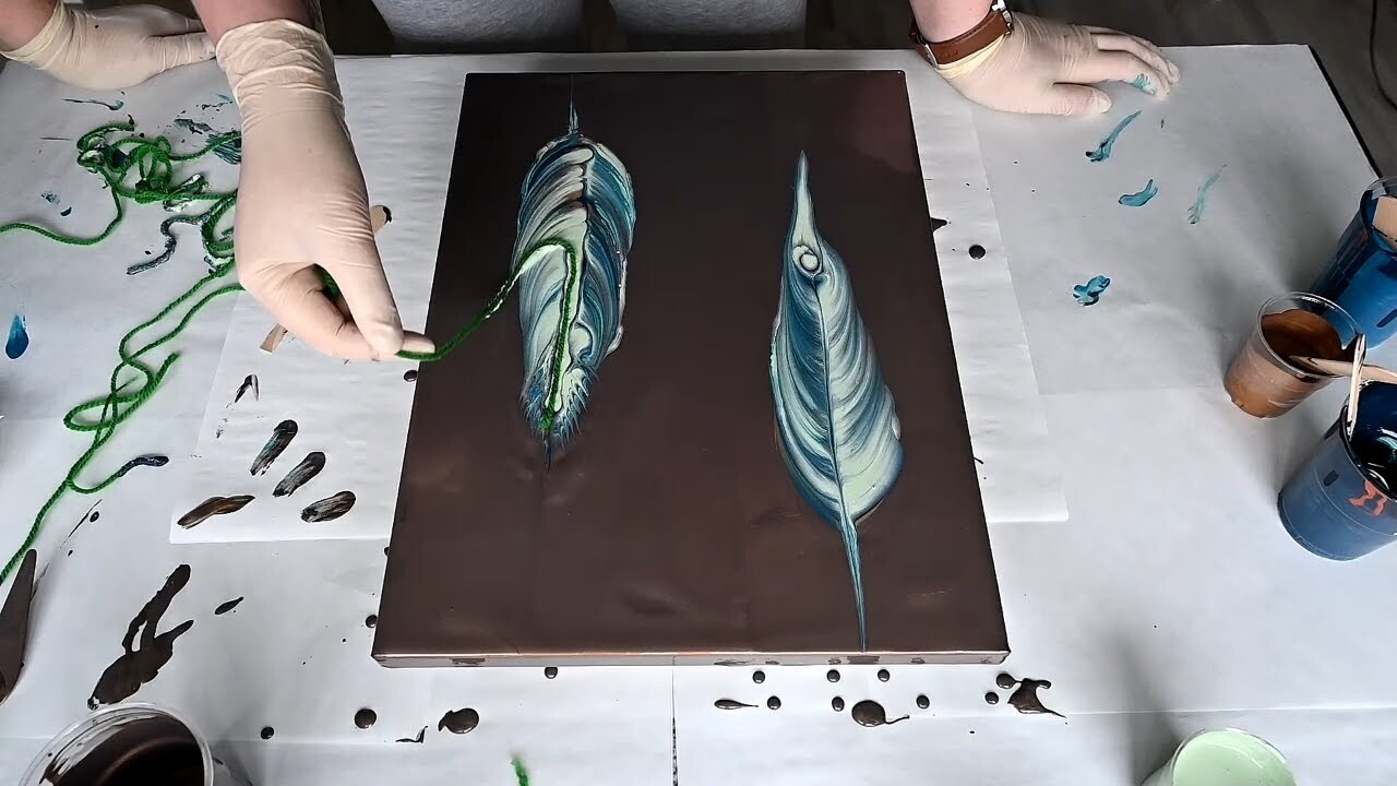 ArtStation - String pull acrylic painting ~ FOUR hands and ONE canvas ...