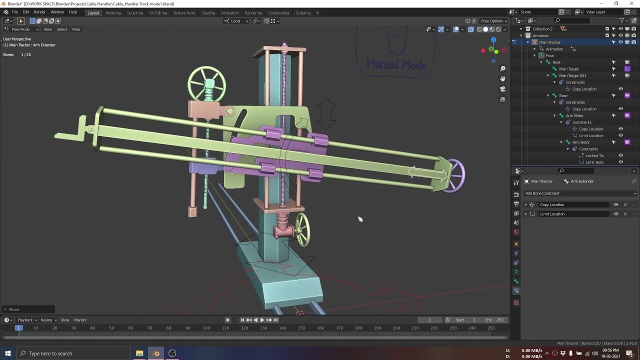 ArtStation - Mechanical Sliding and rotating arm rig