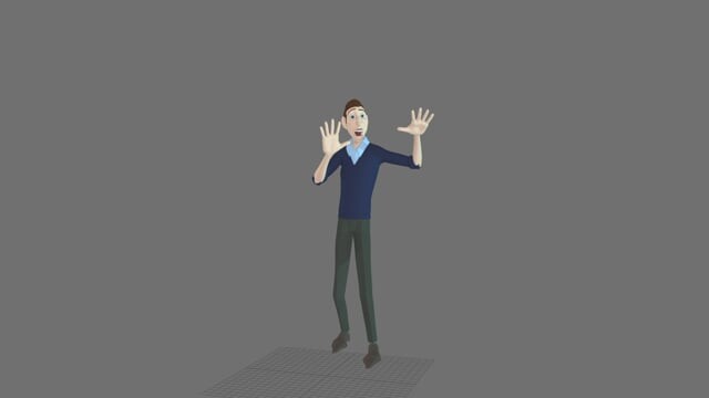 ArtStation - Man gets frightened - 3D animation